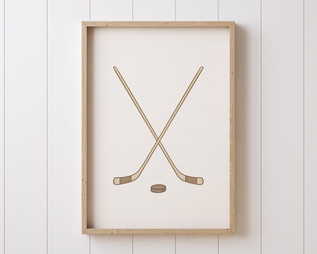 Vintage Hockey Sticks Print: Watercolor Nursery Decor (digital Download ...