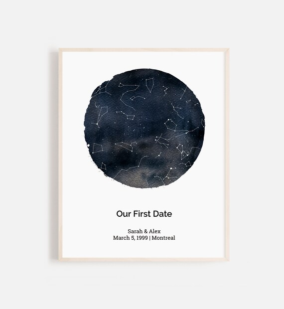 First Date Gift for Him Her Our First Date Personalized Star - Etsy