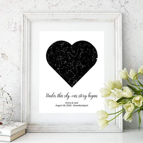 Custom Star Map by Date Printable Valentines Day Gift for Him - Etsy