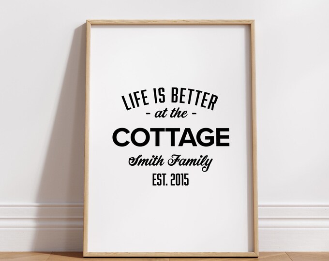 Life is Better at the Cottage Printable Sign (JPG), Custom GPS ...
