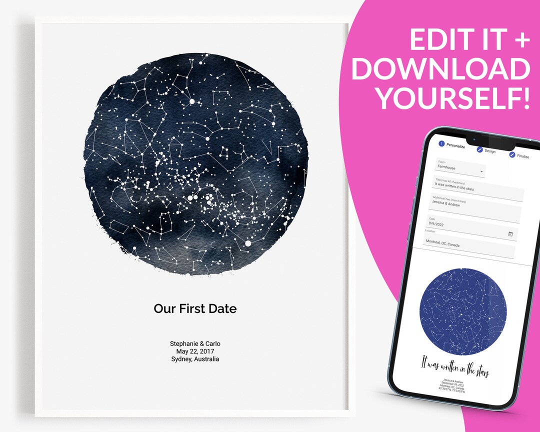 First Date Gift for Him Her Our First Date Personalized Star - Etsy