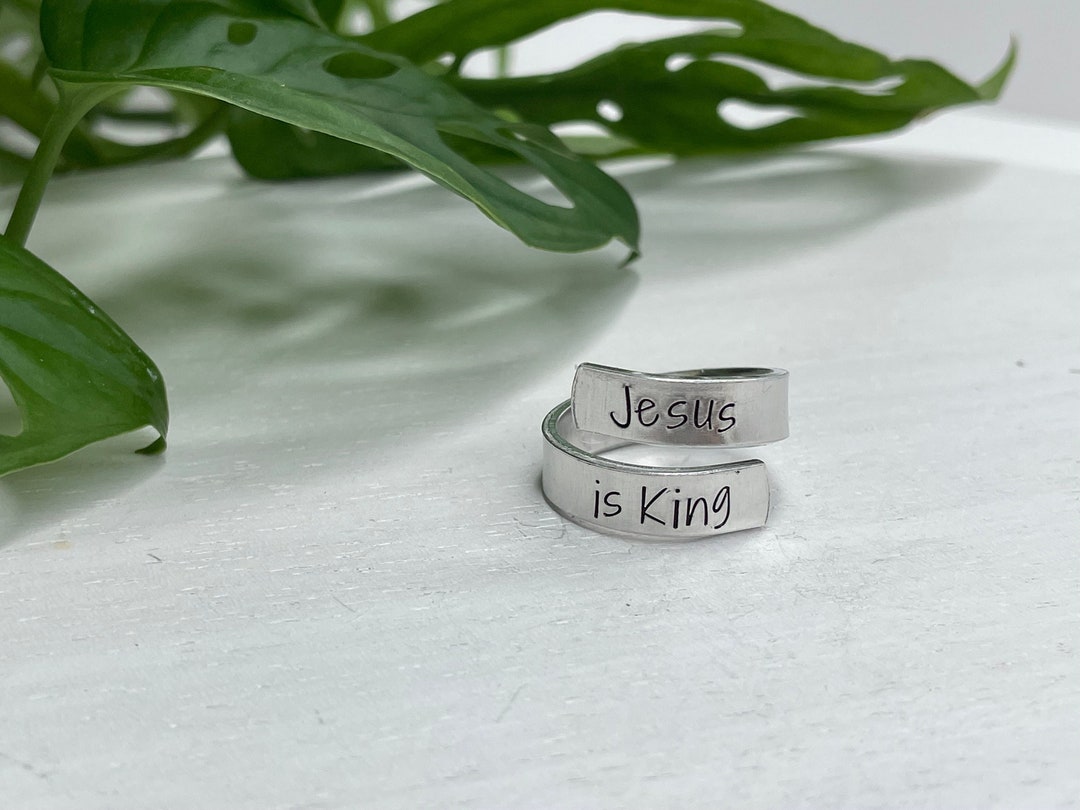 Jesus is King Ring | Scripture Ring | Christian Friend Gift | Bible ...