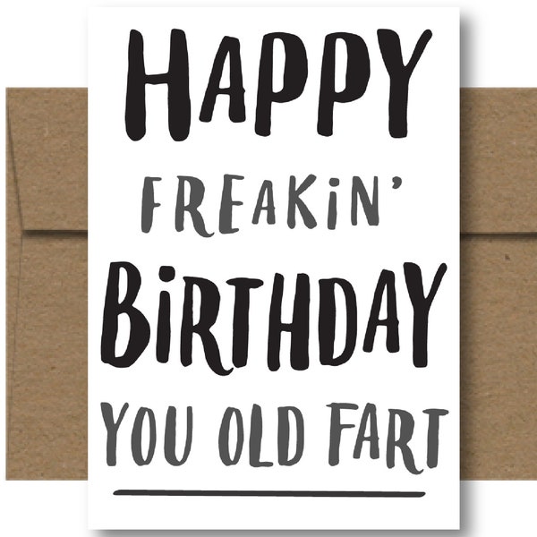 Old Fart Birthday Card Printable - Etsy