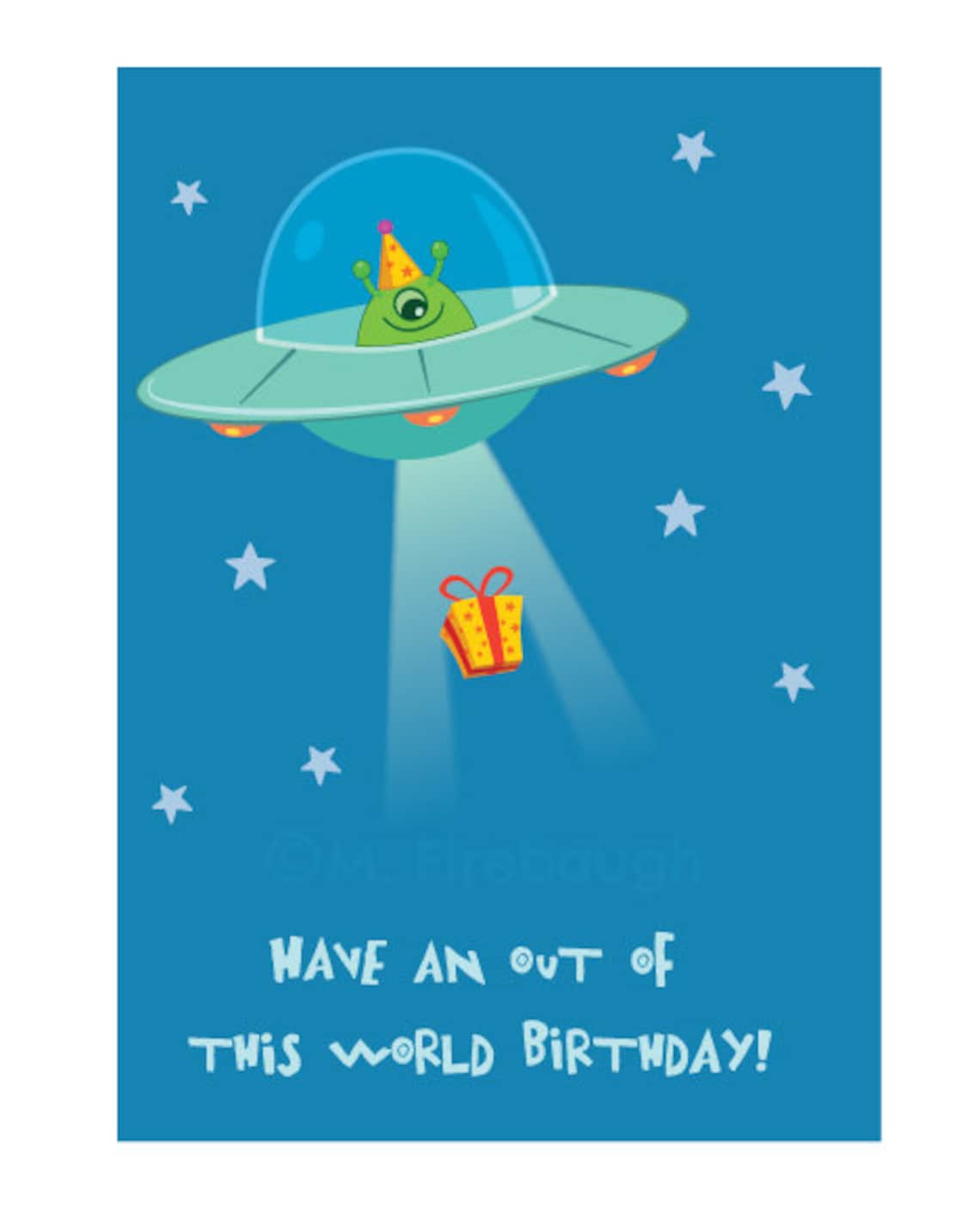 Alien Birthday Card have an Out of This World | Etsy