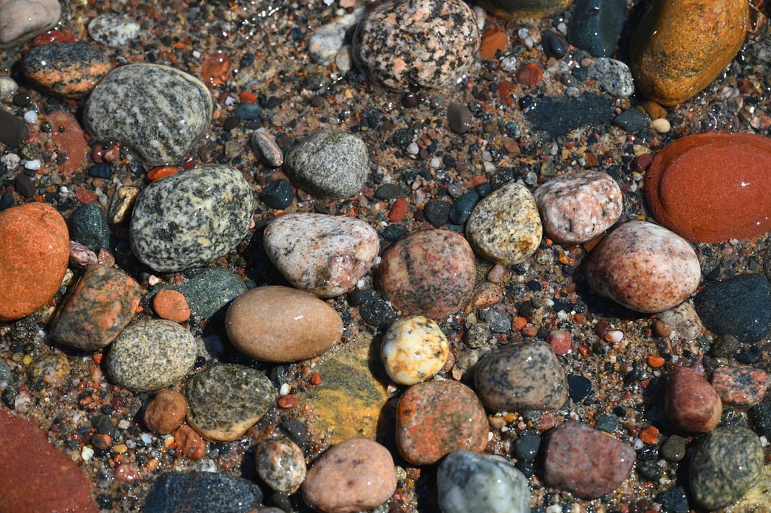 Lake Superior Rocks, Colorful Stone Print, Michigan Beach Stones ...