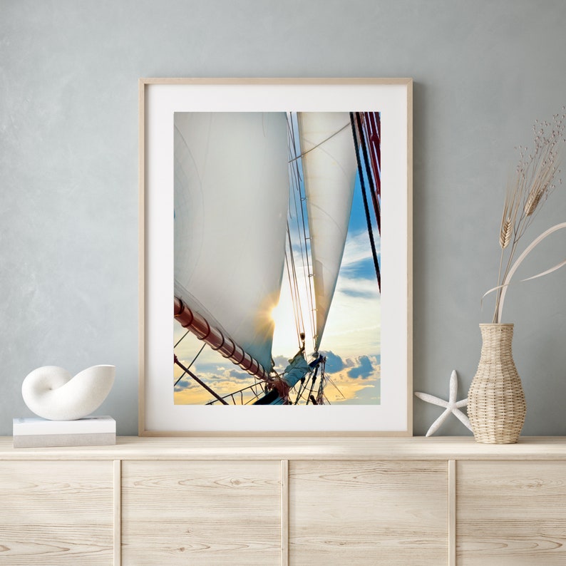 Sailboat Photograph, Boston Harbor, Nautical Print, Fine Art Print ...