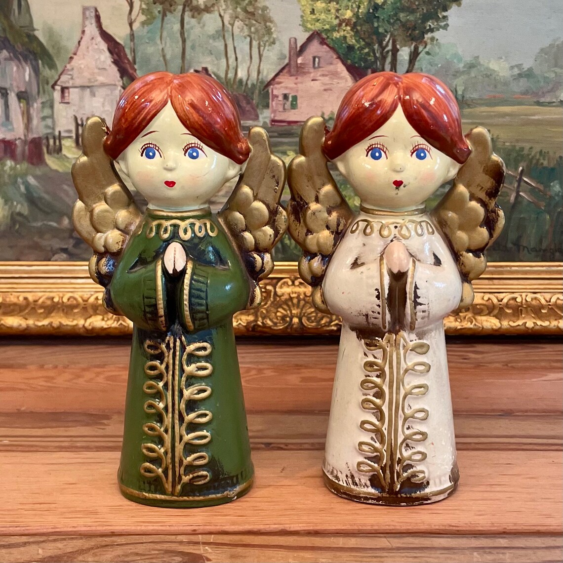 Groovy Pair Paper Mâché Angels 1960's 1970's MCM Mid-century Modern ...