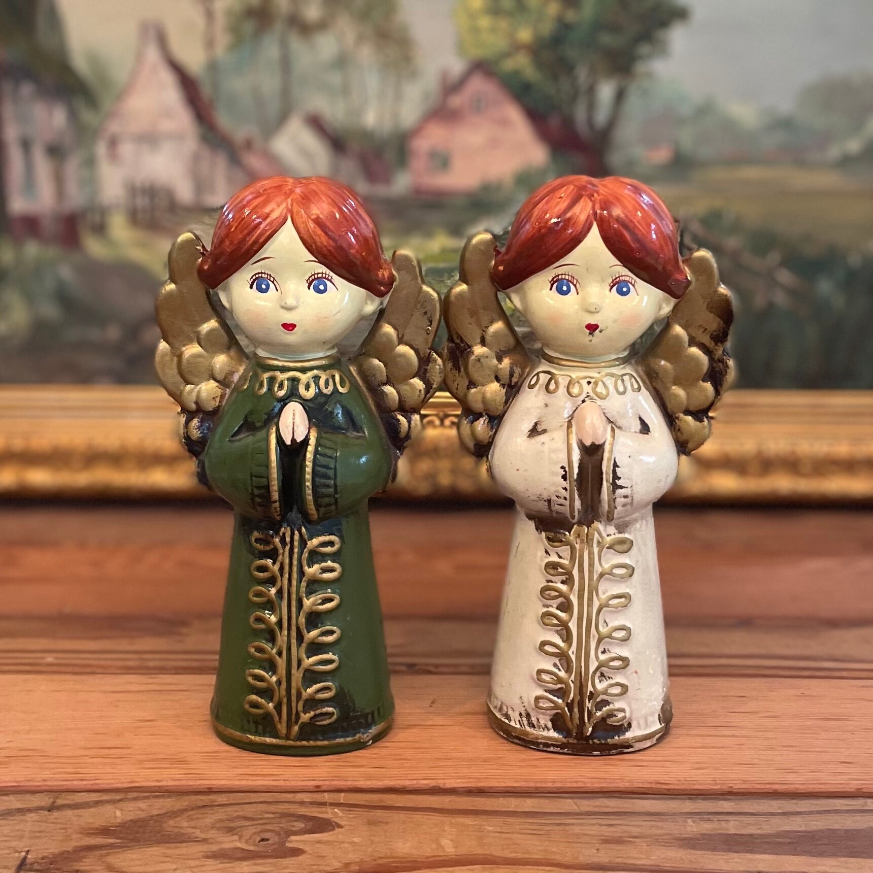 Groovy Pair Paper Mâché Angels 1960's 1970's MCM Mid-century Modern ...