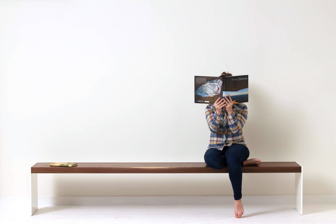 Minimalist Bench - Modern Solid Wood and Metal Bench - Etsy