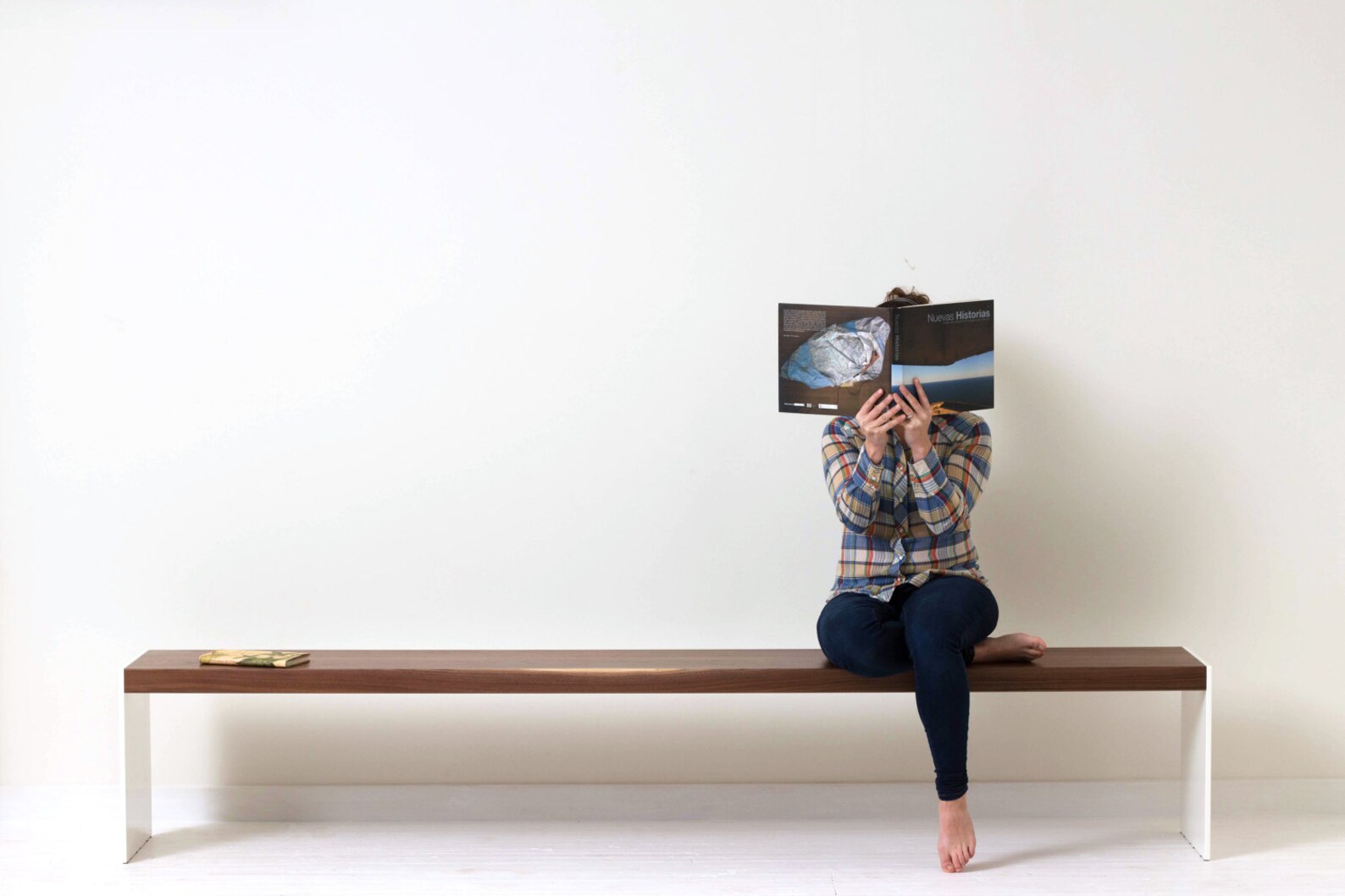 Minimalist Bench Modern Solid Wood and Metal Bench | Etsy