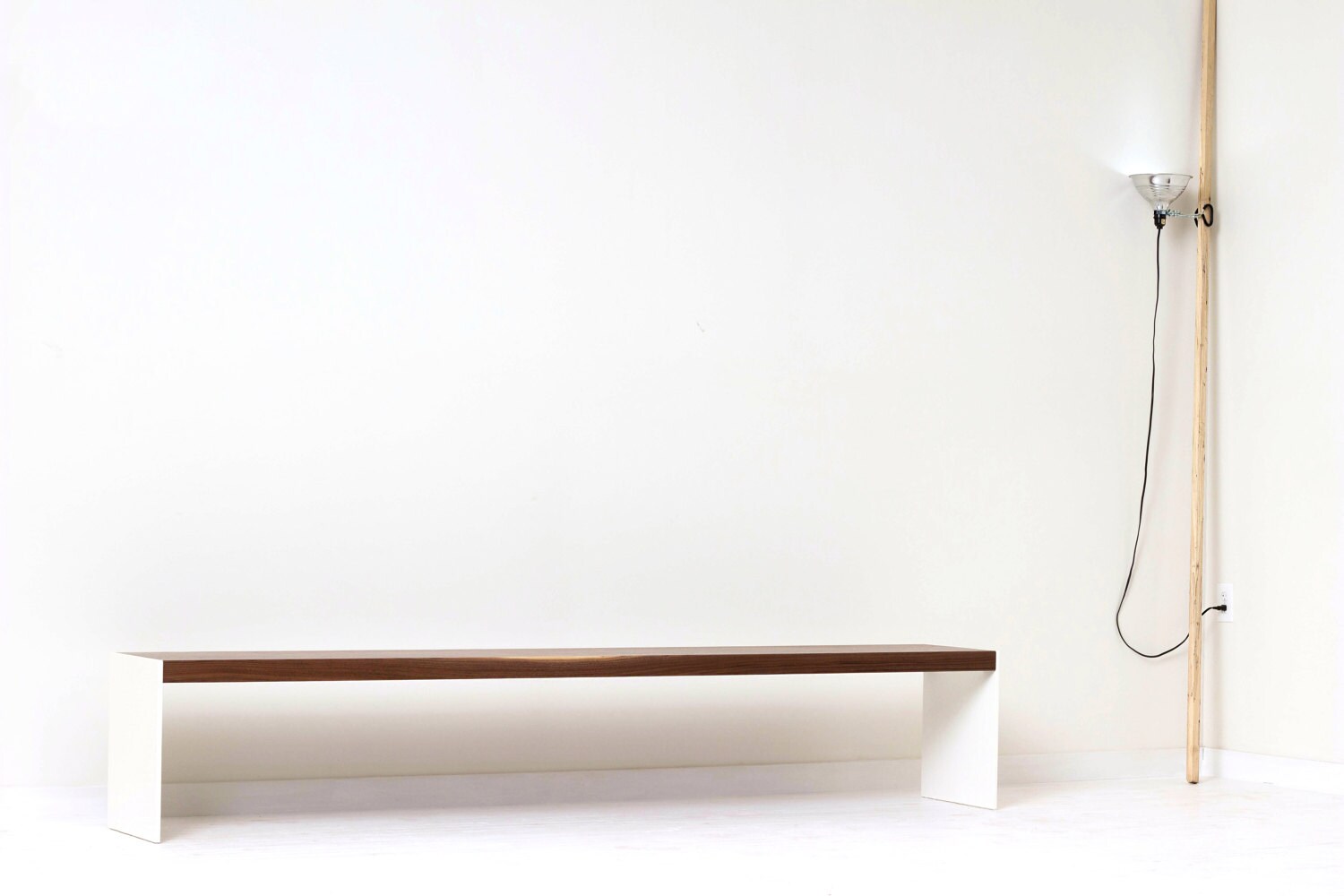 Minimalist Bench Modern Solid Wood and Metal Bench | Etsy