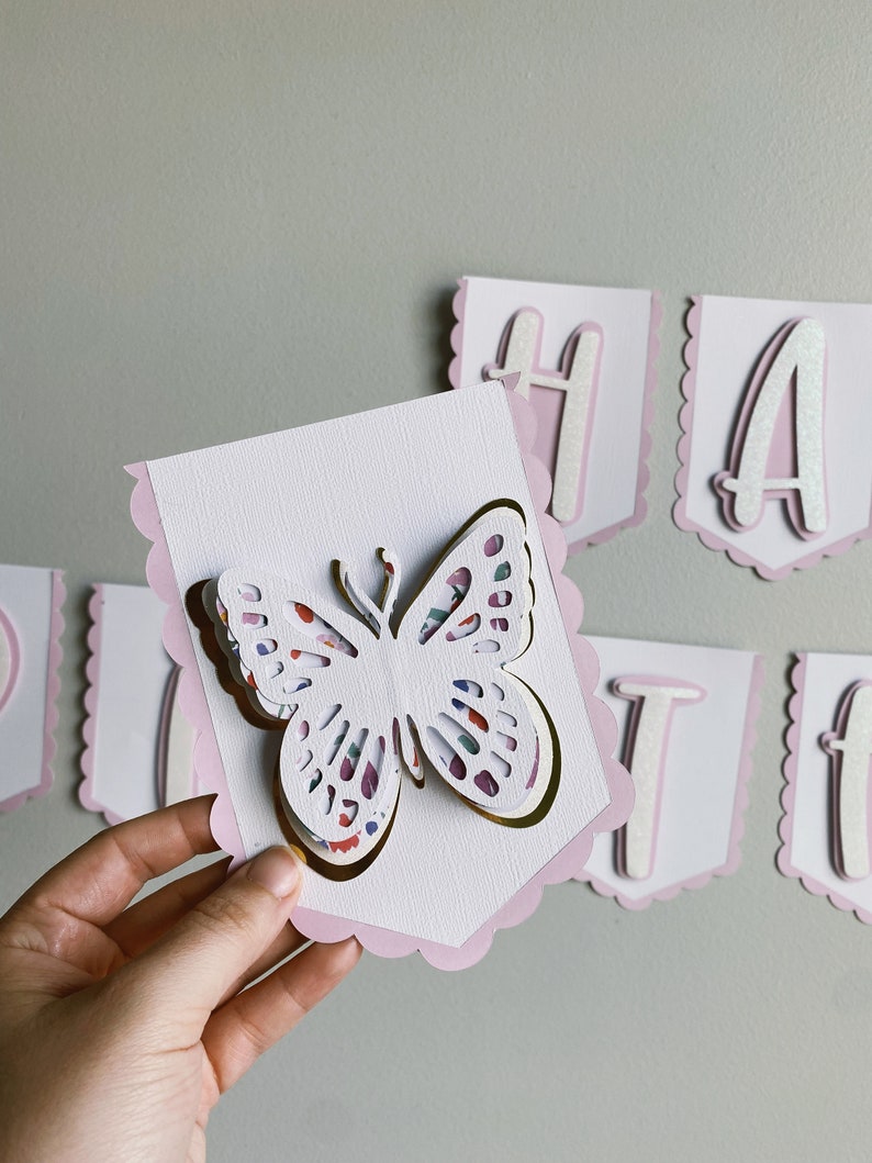 Butterfly Birthday Banner Birthday Banner Party Decor 3D | Etsy