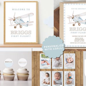 First Flight Airplane Digital Download Party Decorations,party ...