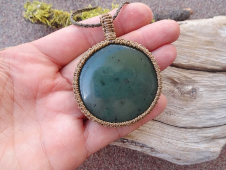 Green Jade necklace / Nephrite pendant Good Luck stone | Etsy