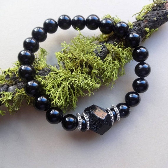 Black Tourmaline Bracelet / protection jewelry Healing | Etsy