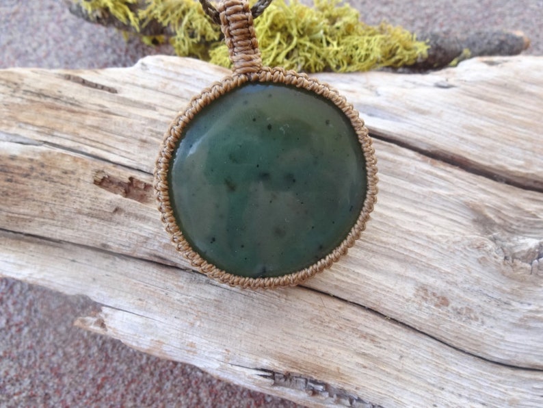 Green Jade necklace / Nephrite pendant Good Luck stone | Etsy