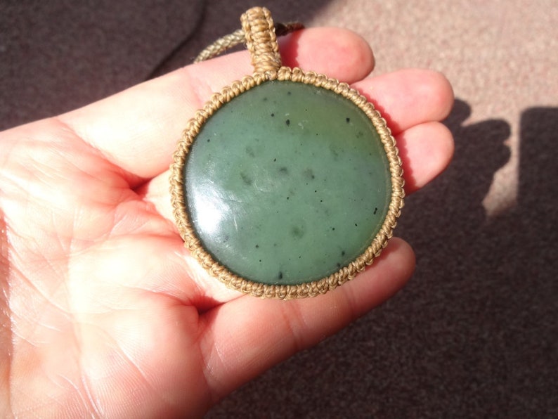 Green Jade necklace / Nephrite pendant Good Luck stone | Etsy