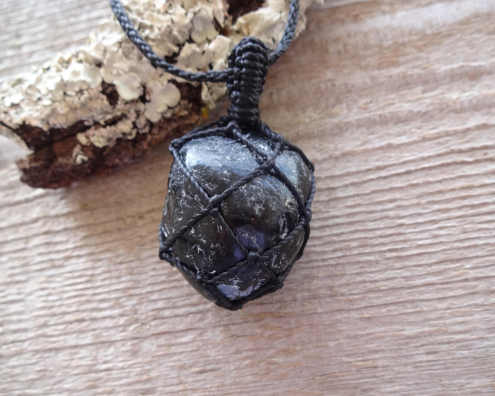 Apache Tears Obsidian Necklace Dragon Glass Pendant Volcanic - Etsy