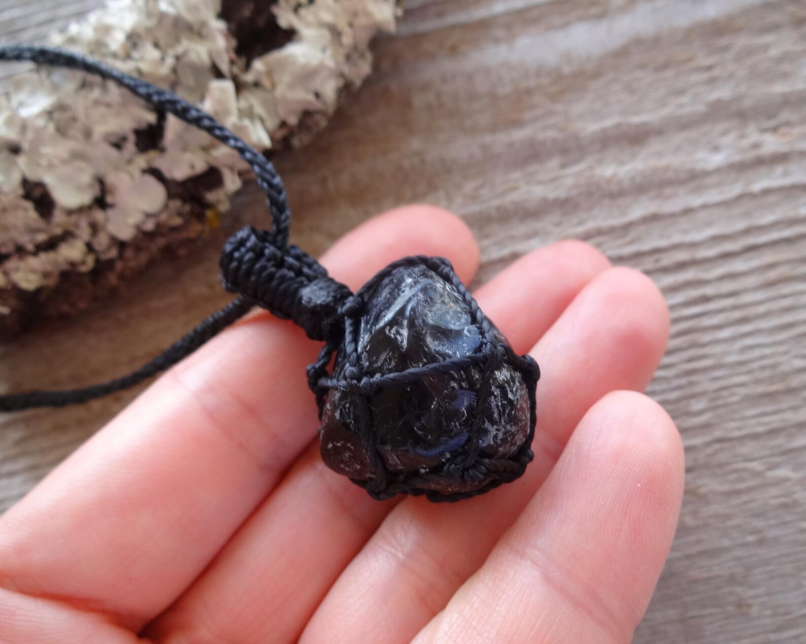 Apache Tears Obsidian Necklace Dragon Glass Pendant Volcanic - Etsy