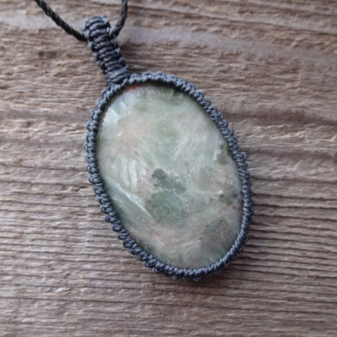 Big Stone Pendant Stilbite Necklace Crown Chakra Crystal - Etsy