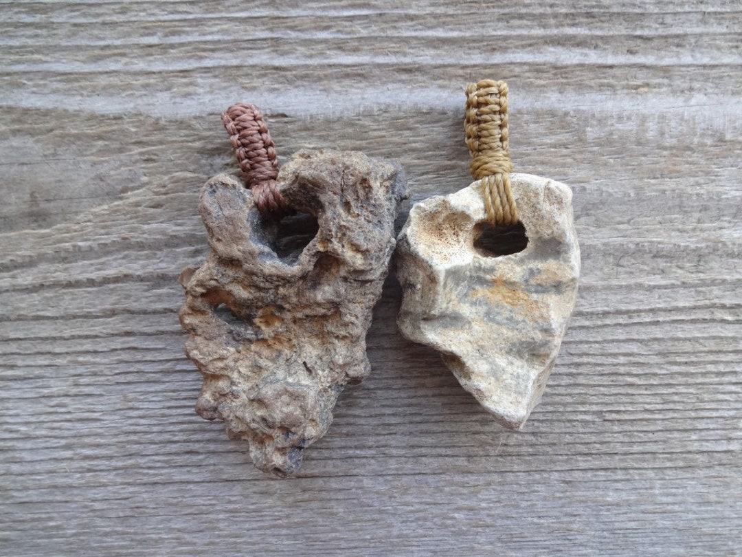 Hag Stone Protection Pendant, Witch Stones, Odin Stone, Crick Holey ...
