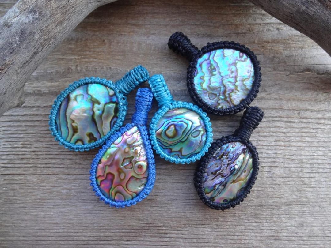 Abalone Shell Pendant Necklace, Rainbow Pendant Necklace, Organic ...