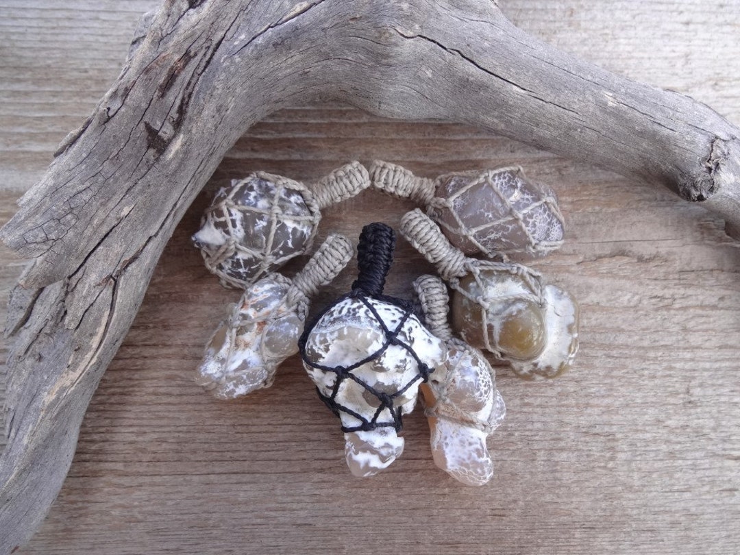 Snakeskin Agate Rough Stone Necklace, Healing Gift for Best Friend ...