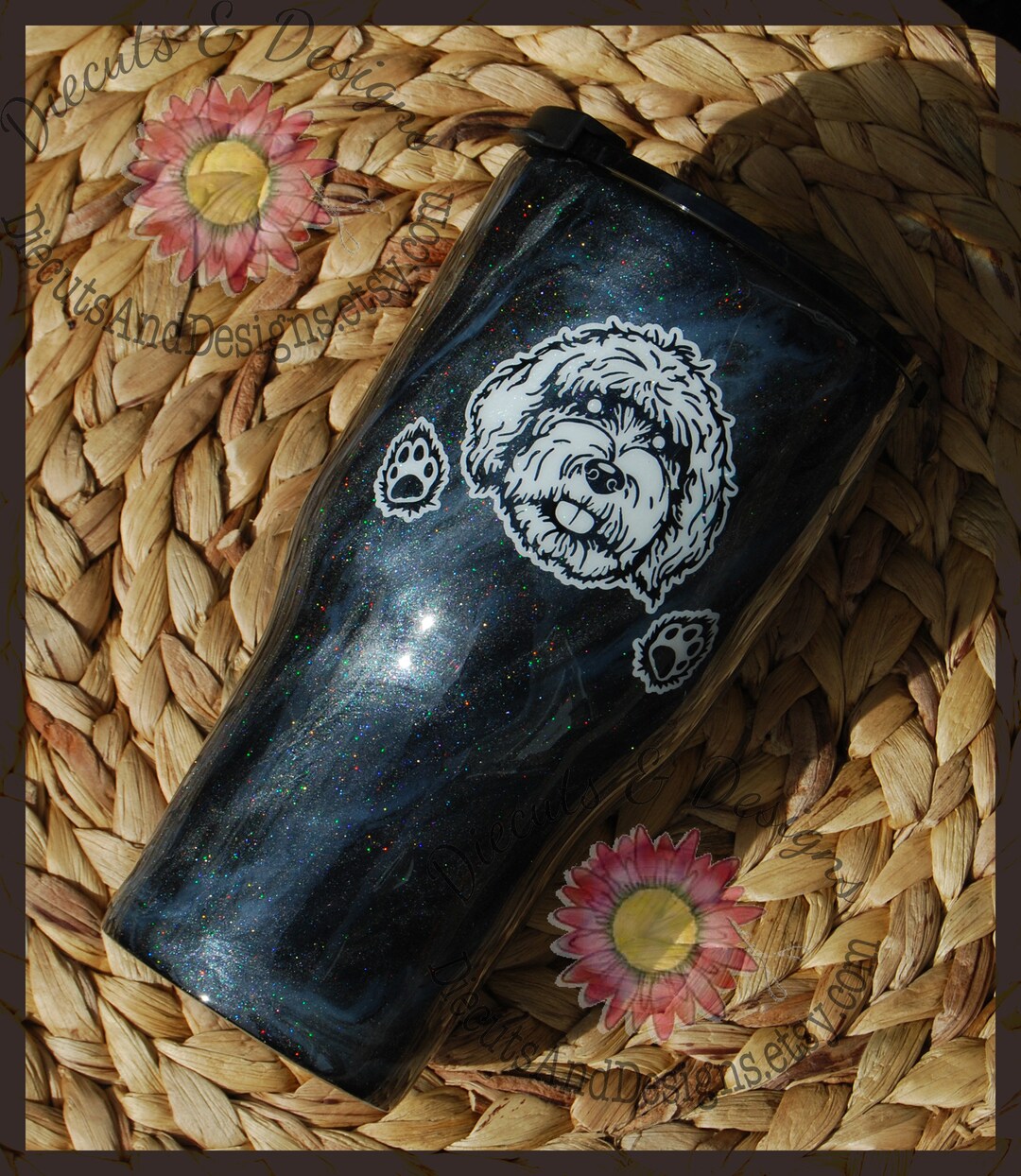 Doodle Dog Tumbler: Galaxy Style, Poodle Face & Paws - Etsy