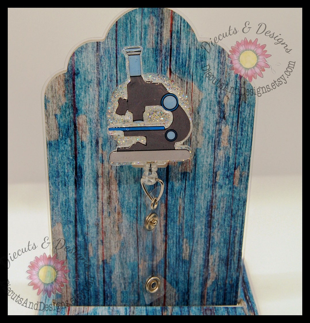 Microscope Badge Reel, Microbiology Badge Reel, Science, Teacher ...