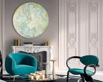 35 Extra Large Glass Wall Clock with Modern Lighting | Etsy