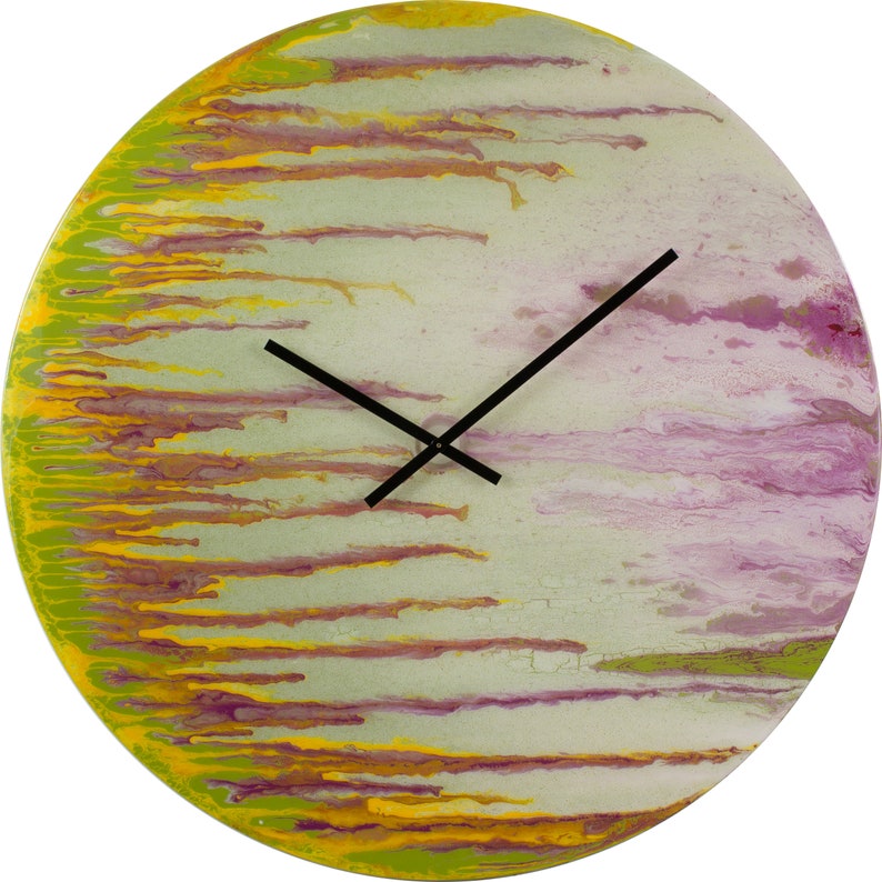 35 Large Clock for Wall With Modern Lighting and Abstract Art | Etsy