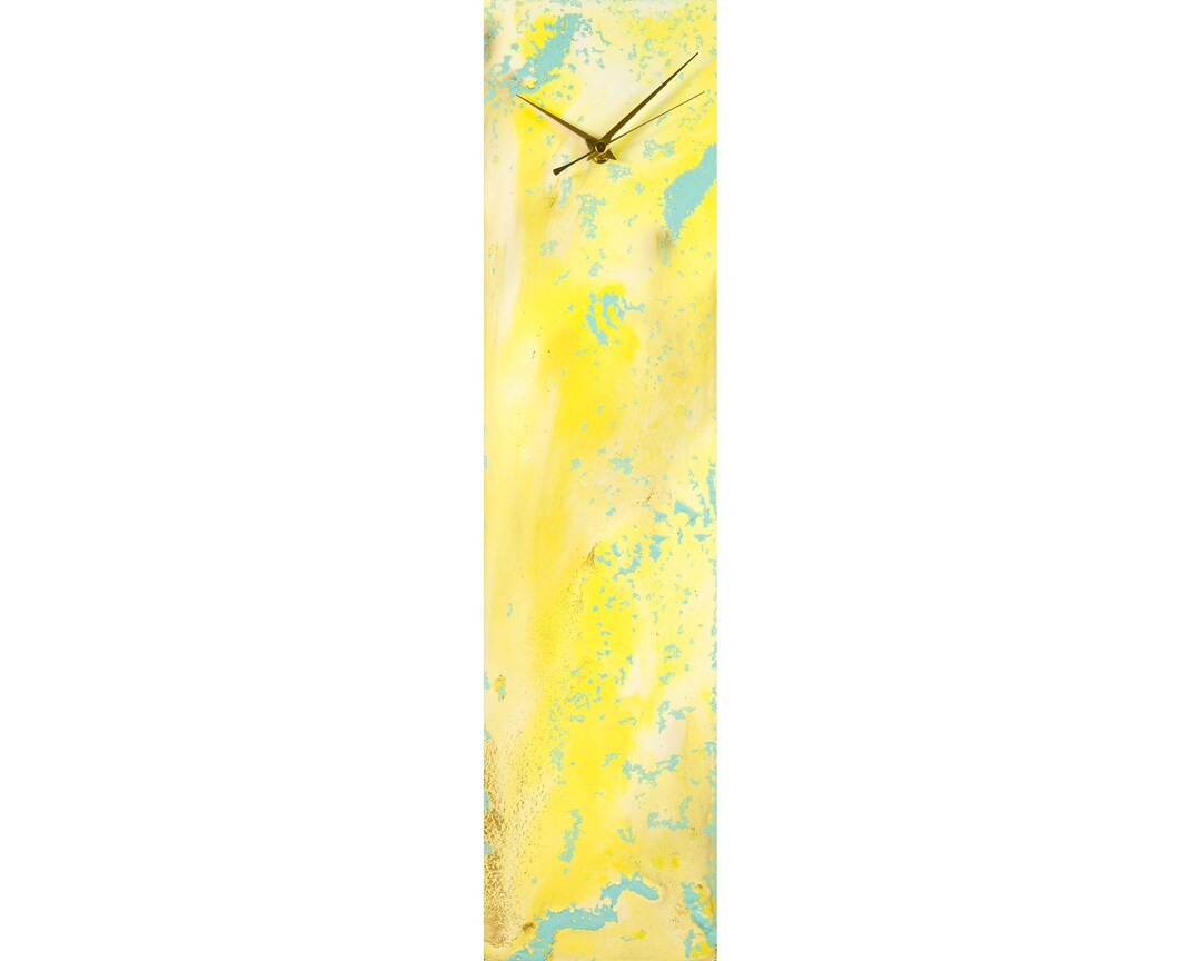 Blue and Yellow Modern Wall Clock or Table Clock With Lighting, Office ...