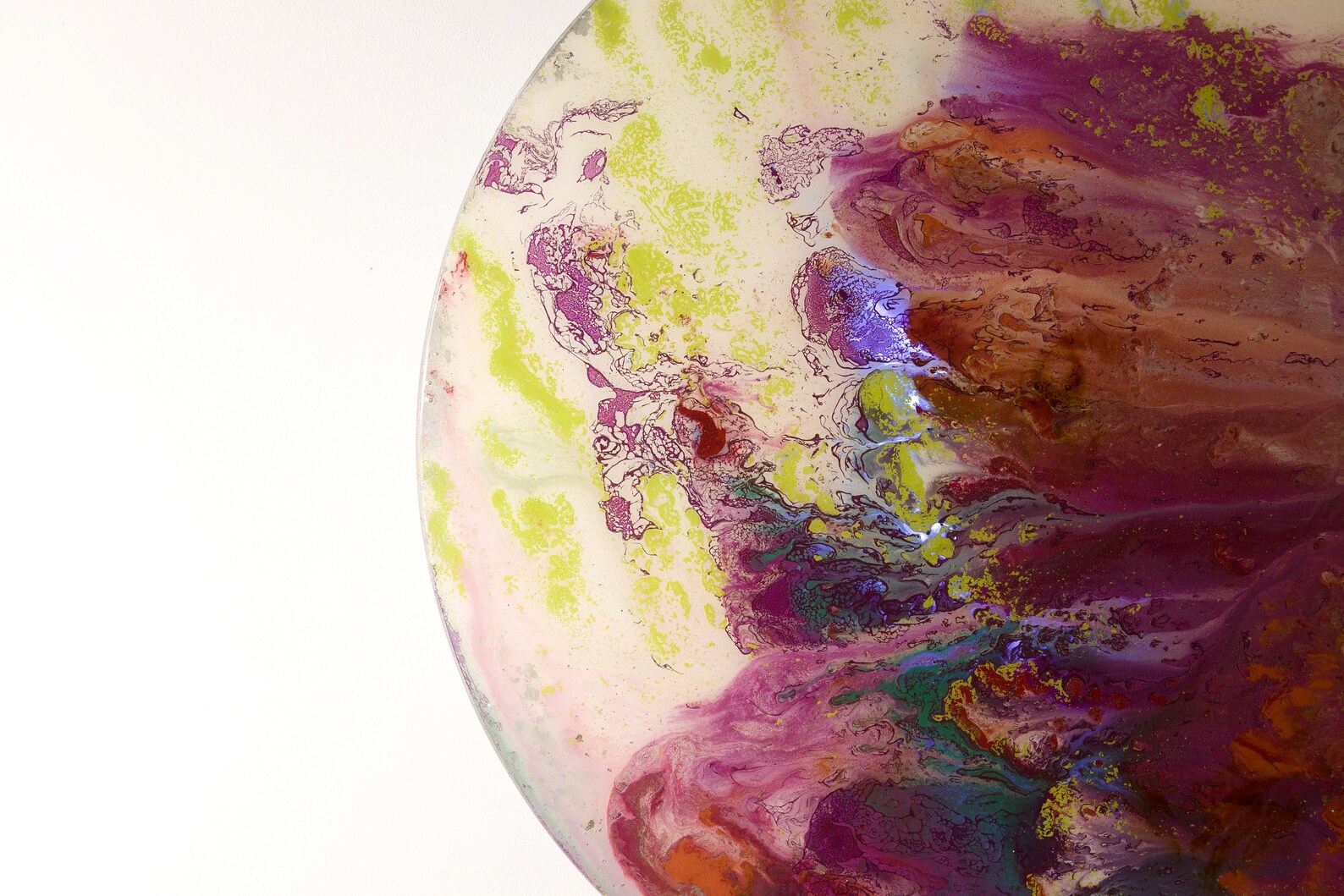 Large Circular Wall Light Round Wall Art Glass Wall Art | Etsy