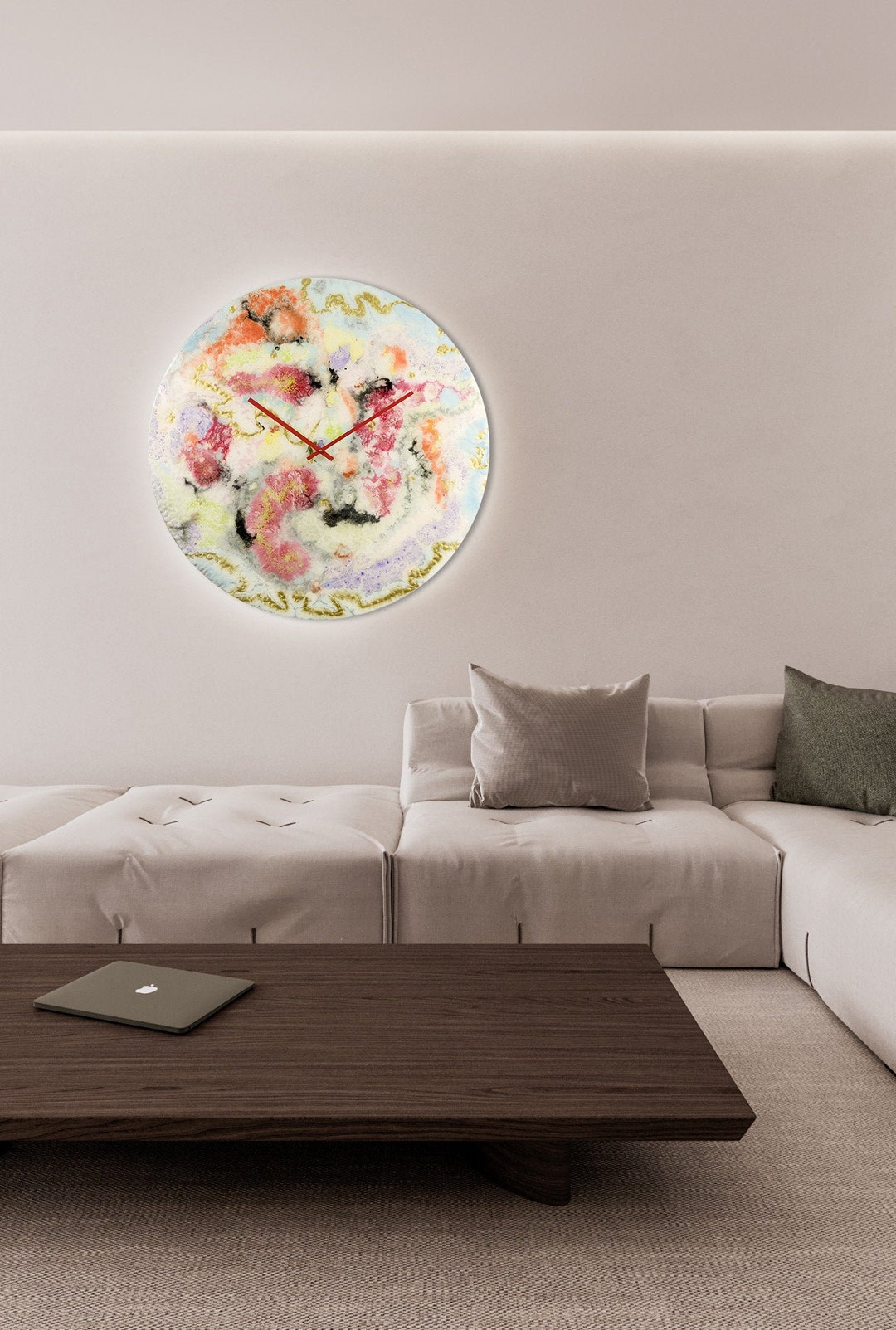 31 Inch Extra Large Wall Clock Glass Circular Wall Art Modern - Etsy