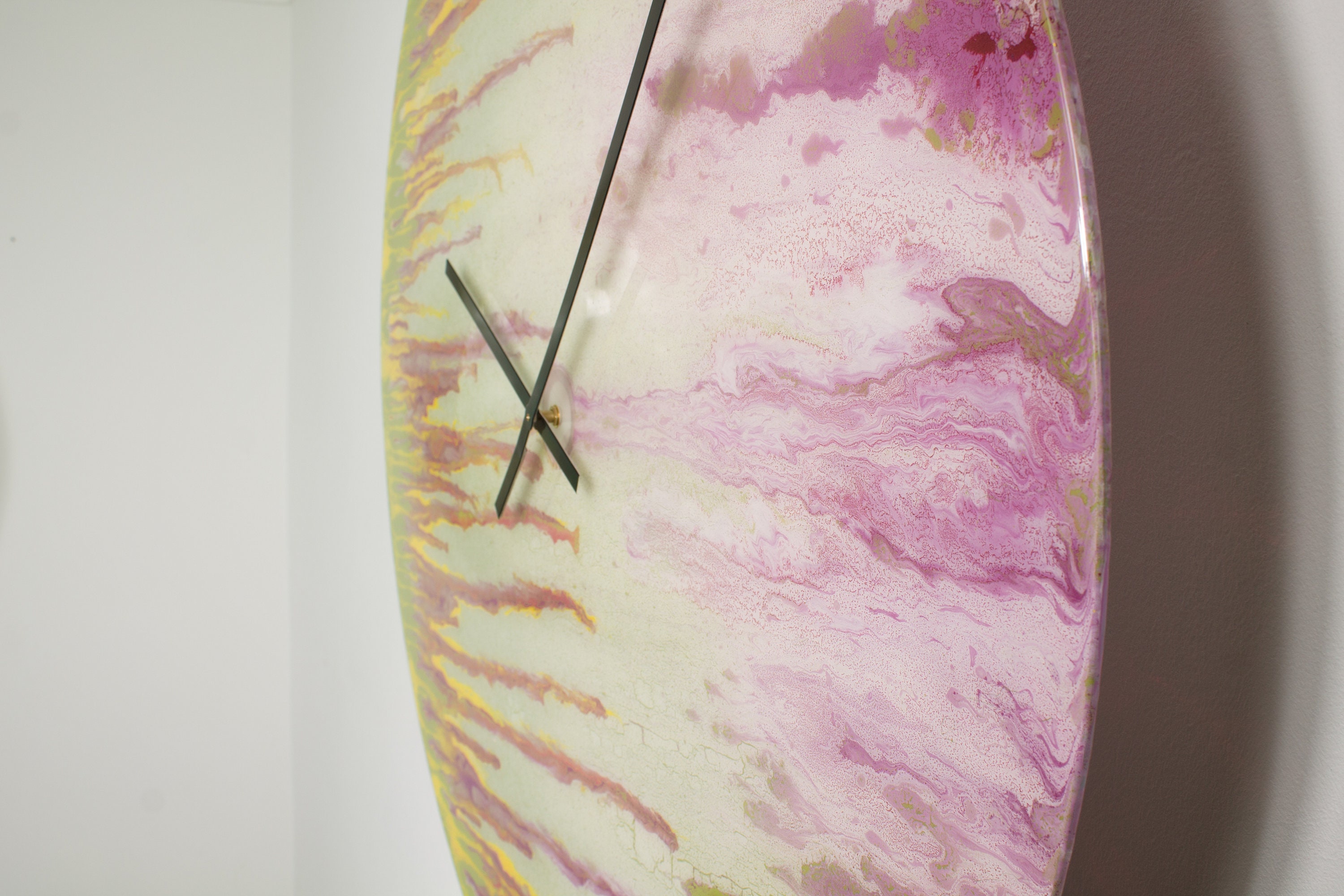35 Large Clock for Wall With Modern Lighting and Abstract Art - Etsy UK