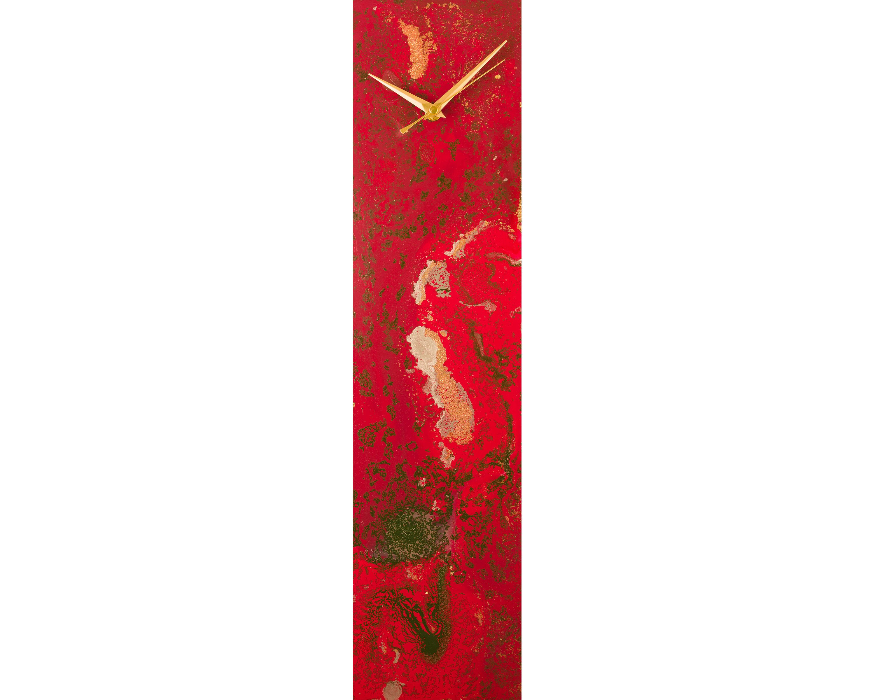 Red and Gold Modern Wall Clock or Desk Clock With Lighting - Etsy UK