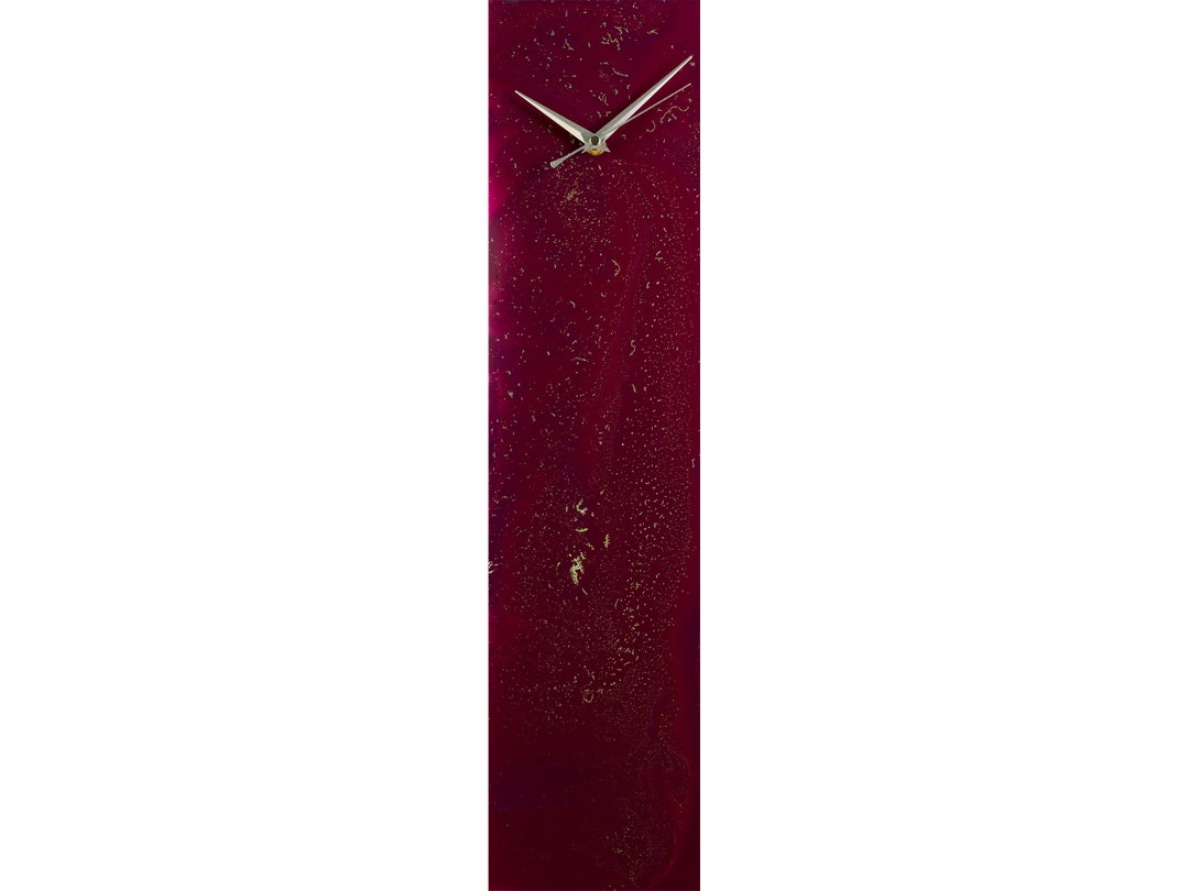 Maroon Wall Clock Dark Red and Home Decor, Unique Decorative Clock for ...