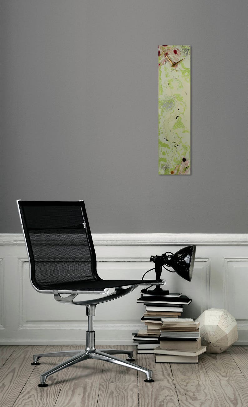 Unique Wall Decor Green Wall Clock Glass Wall Art Original - Etsy