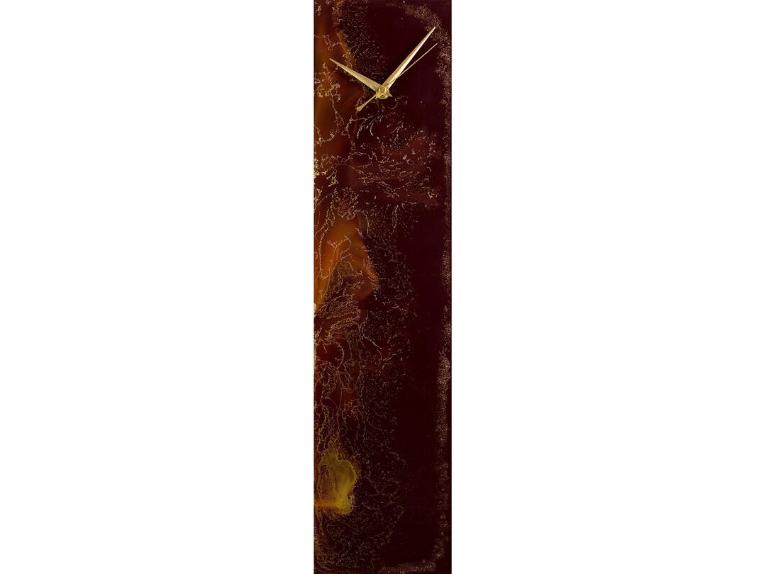 Dark Red Wall Clock Maroon Home Decor, Rectangle Wall Clock for Living ...