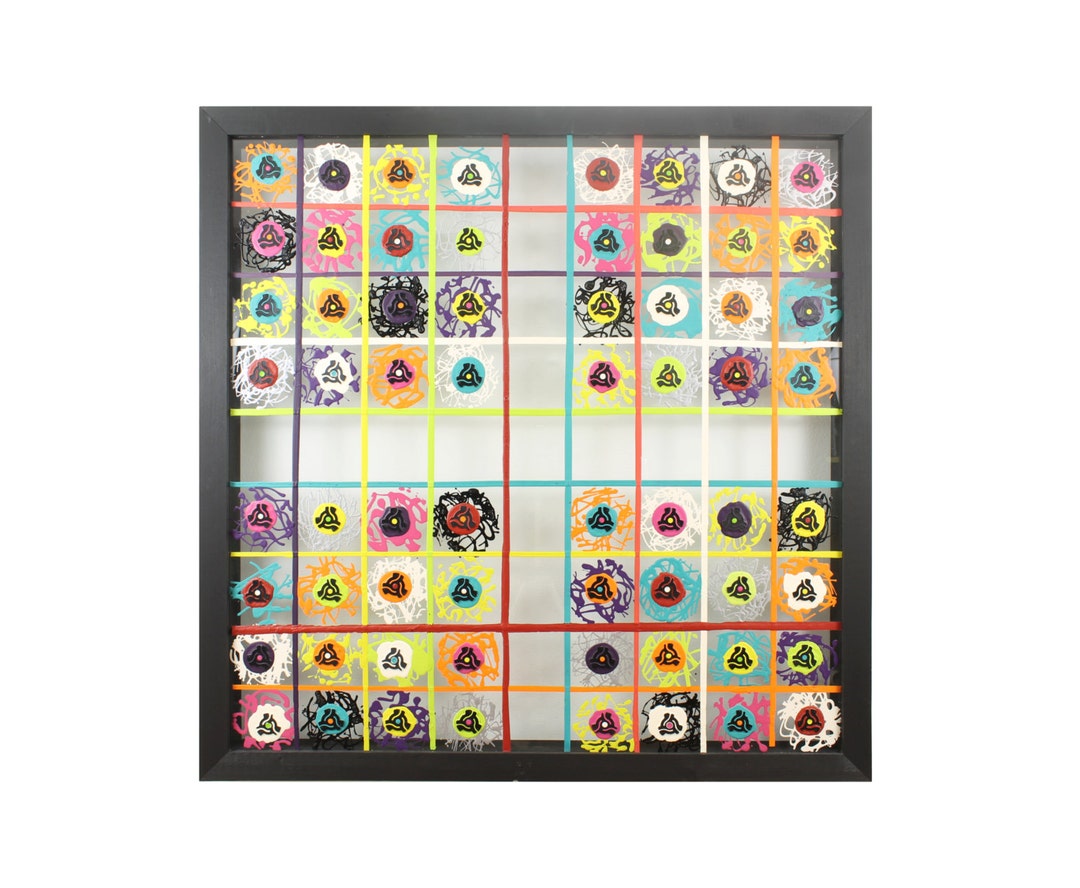 Extra Large Music Wall Art, Framed Music Art Vinyl Record DJ Art, Retro ...
