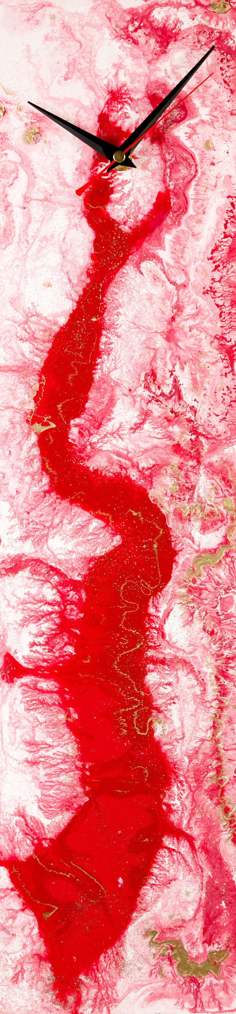 24 Red and Gold Clock for Wall or Desk Clock Unique - Etsy UK