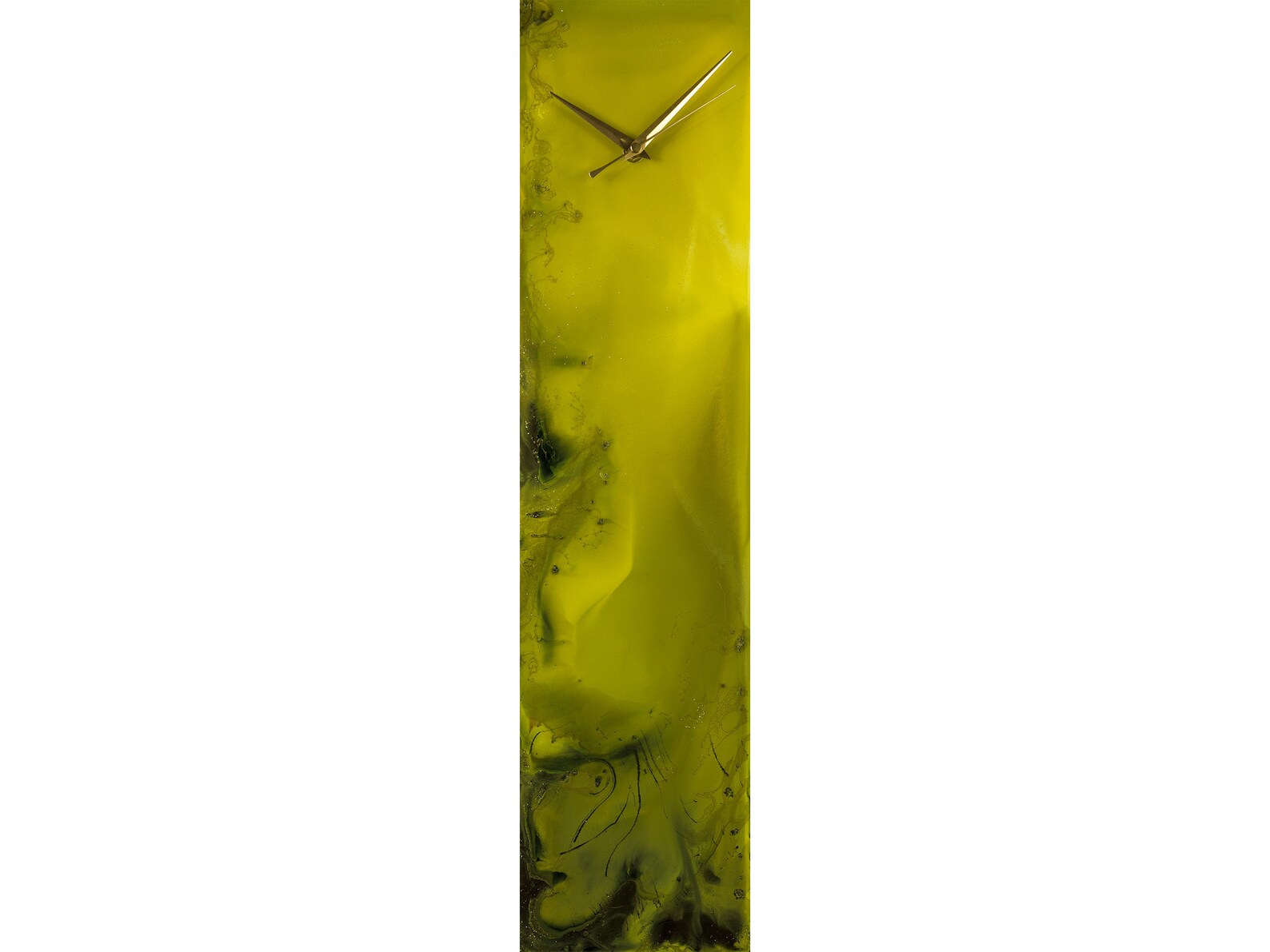 Unique Wall Clock Glass Wall Art, Yellow Home Decor Modern Wall Clock ...