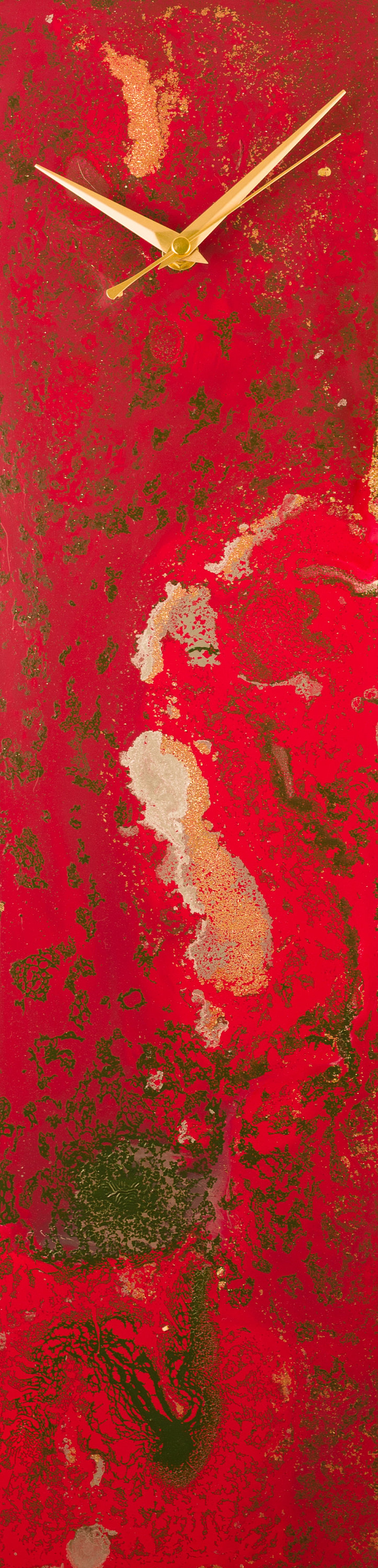 Red and Gold Modern Wall Clock or Desk Clock With Lighting - Etsy UK