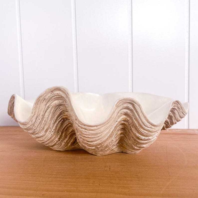 Hand Painted Resin Clam Shell Bowl, Nautical Decor - Etsy