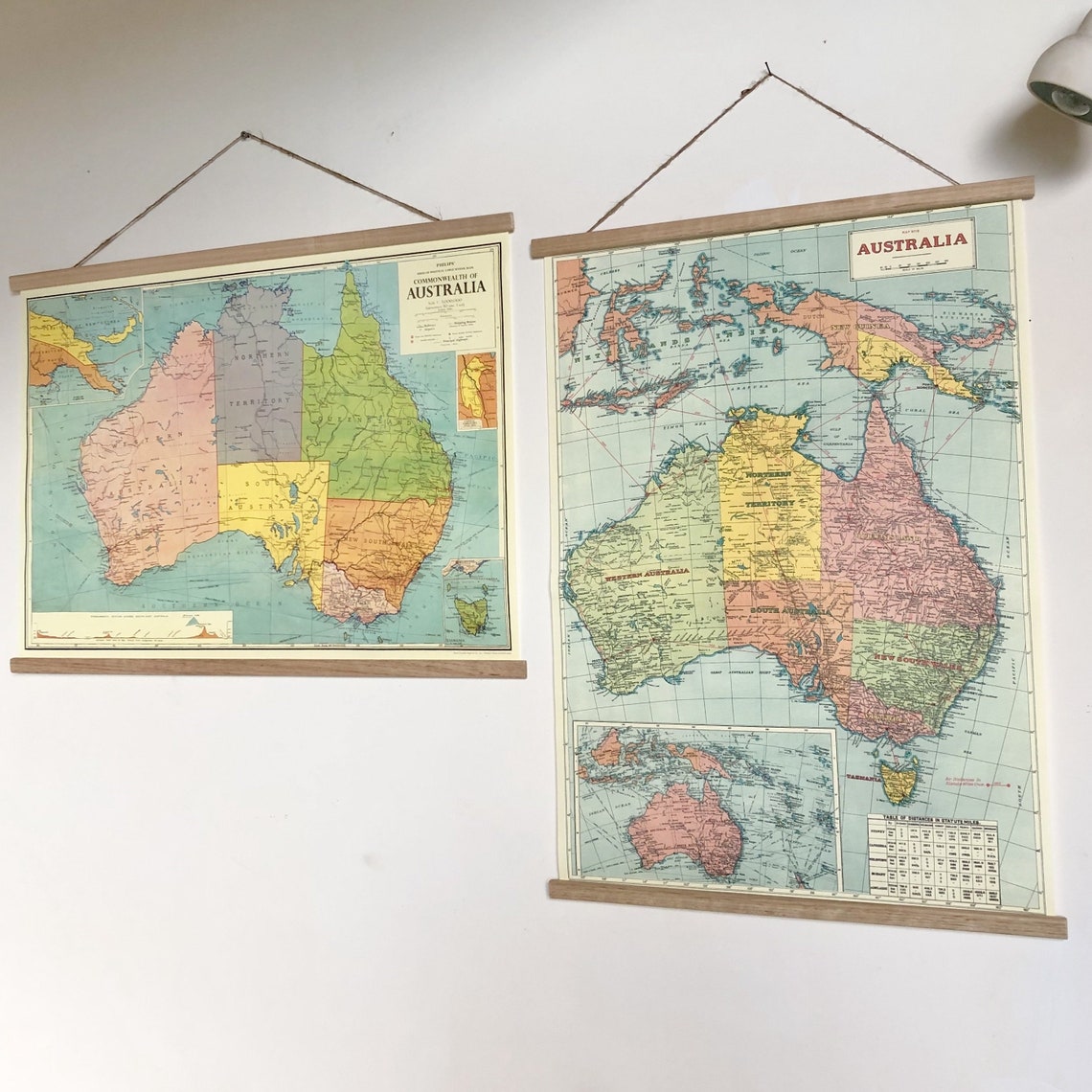 Vintage Australia Map Chart Poster Print & Optional Hanger Kit | Etsy ...