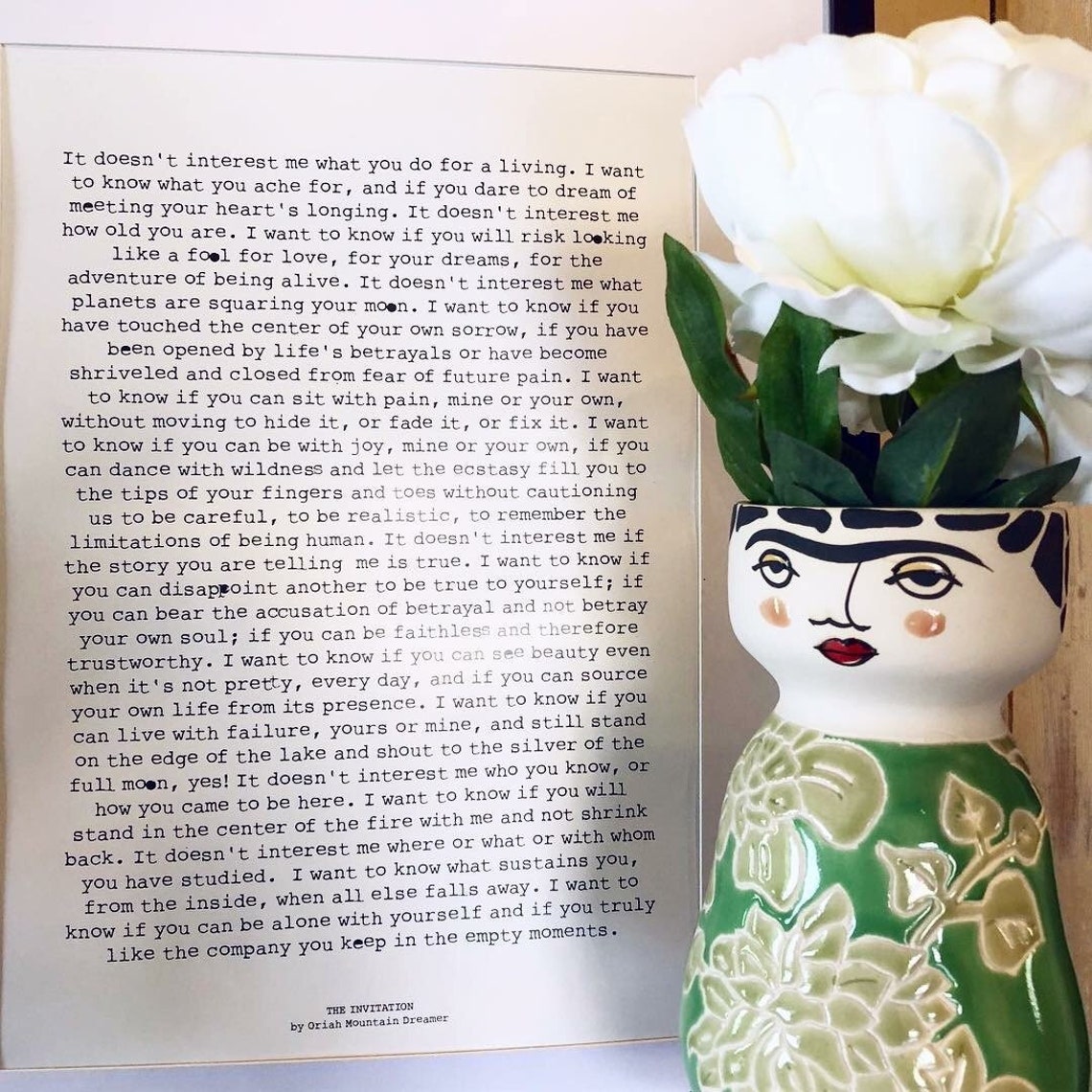 The Invitation Poem / Dare to Dream / Inspirational A3 Print - Etsy