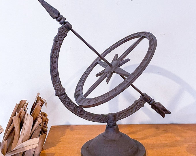Vintage Cast Iron Sun Dial Garden Ornament Statue - Etsy