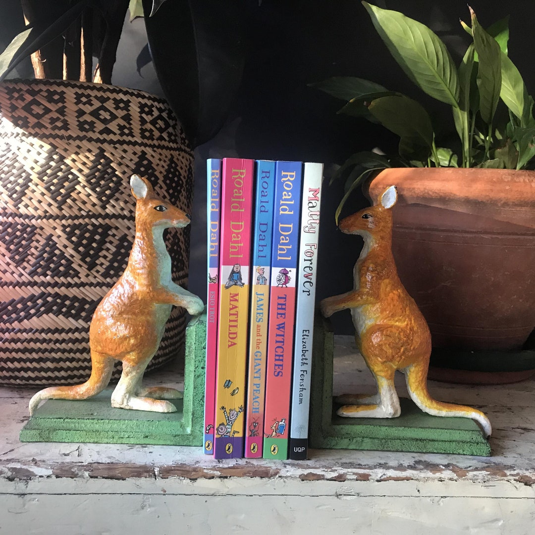 Australian Kangaroo Bookend / Kangaroo Vintage Cast Iron Bookends ...