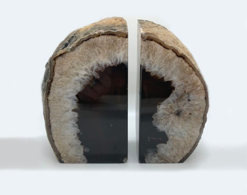 Quartz Crystal Agate Geode Bookends Pair - Etsy