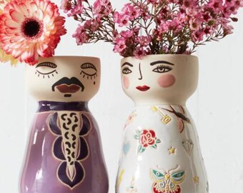 Ceramic People Vase - Etsy